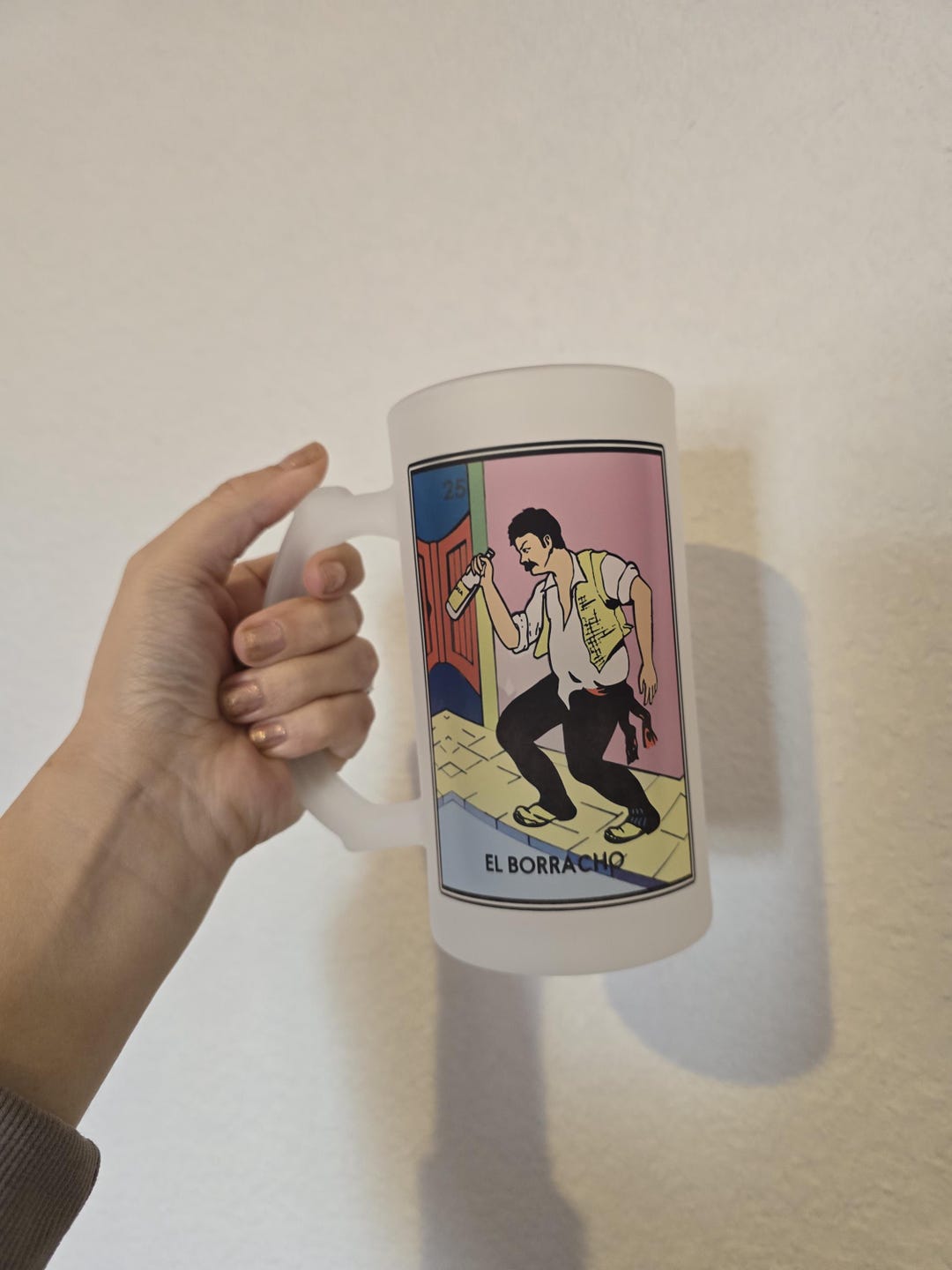 El Borracho 16oz Frosted Glass Beer Mug - Etsy