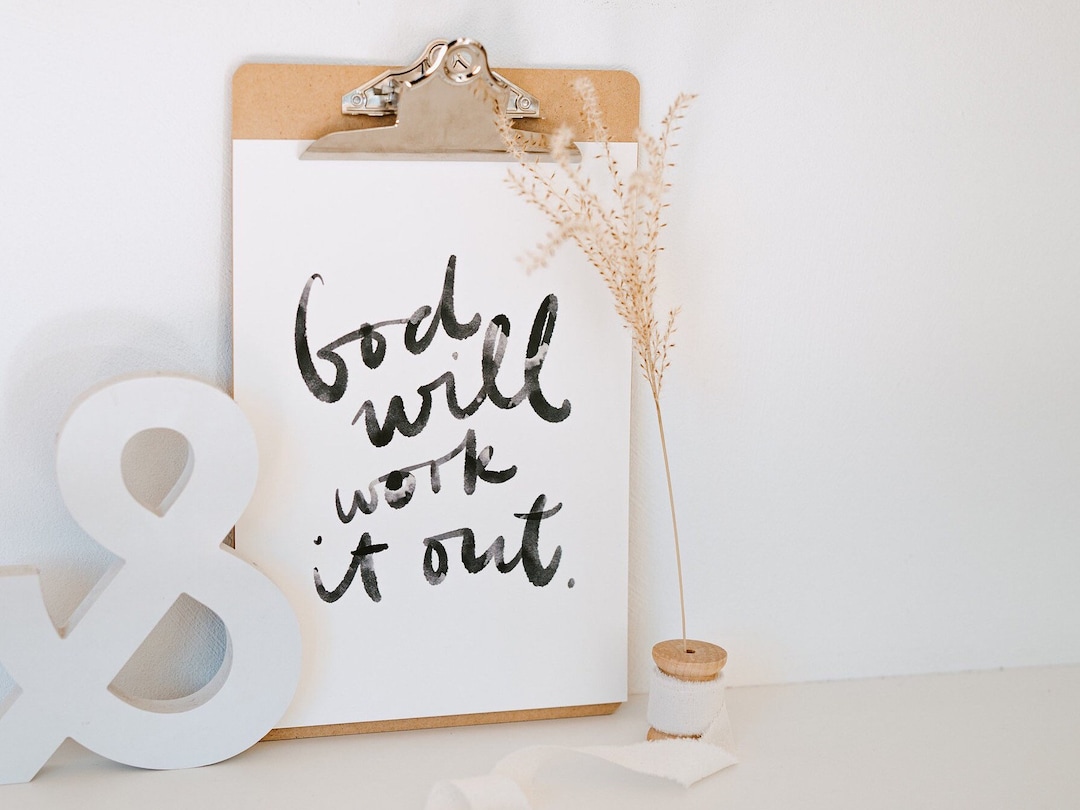 A4 Christliches Poster god Will Work It Out Print Druck Wandbild - Etsy