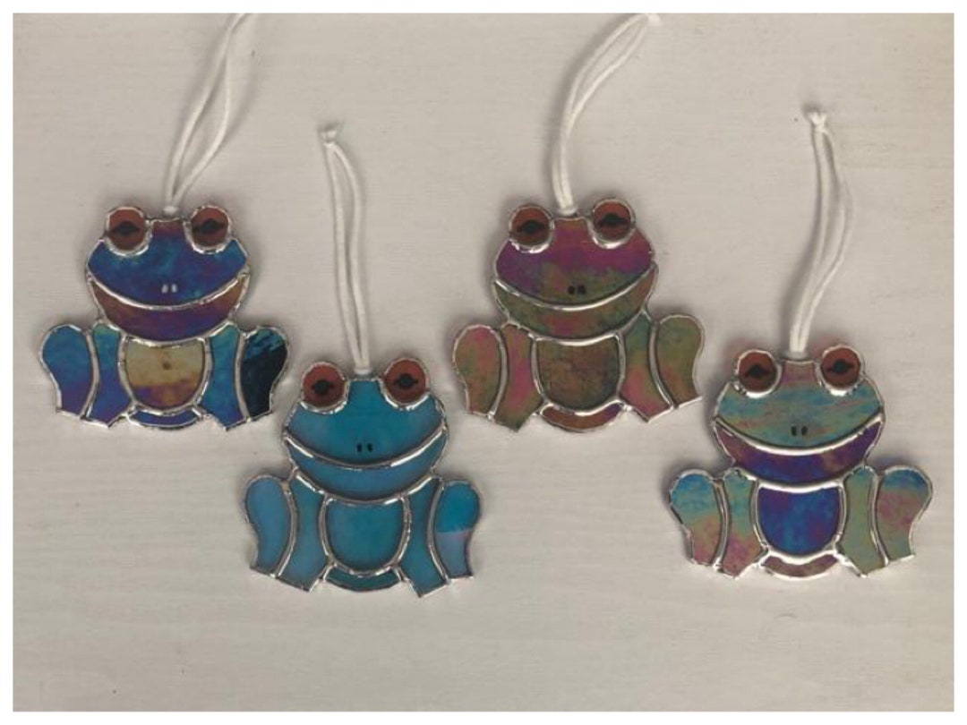 Handmade Frogs Made From Stained Glass Quirky Frog Lovers Gift Rear ...