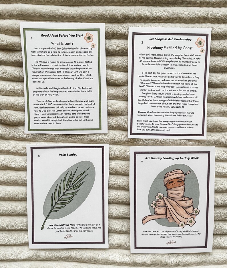 Printable Scripture Lent & Holy Week Cards: Easter Family Devotional ...