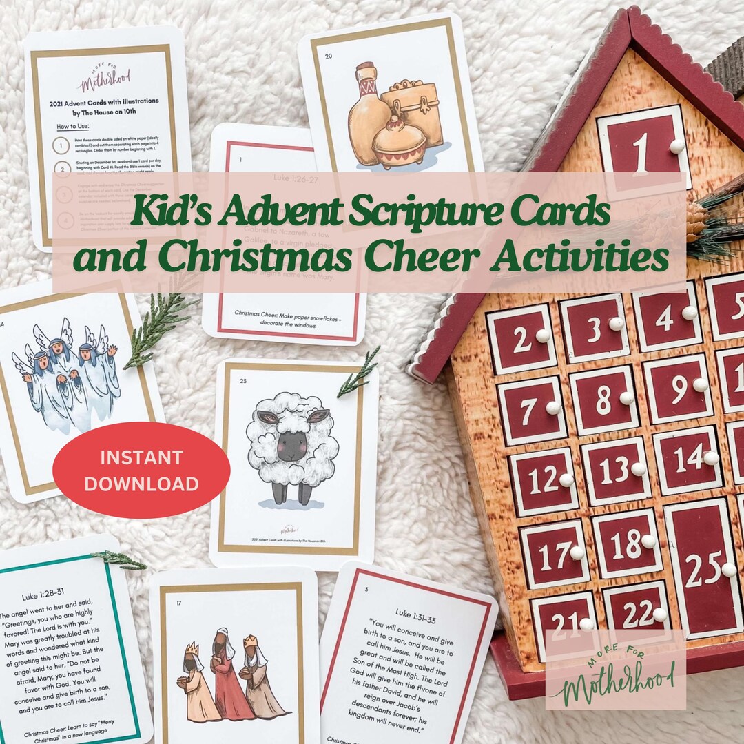 Printable Scripture Advent Cards: Christmas Story, Activities (PDF ...