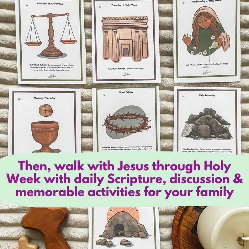 Printable Scripture Lent & Holy Week Cards: Easter Family Devotional ...