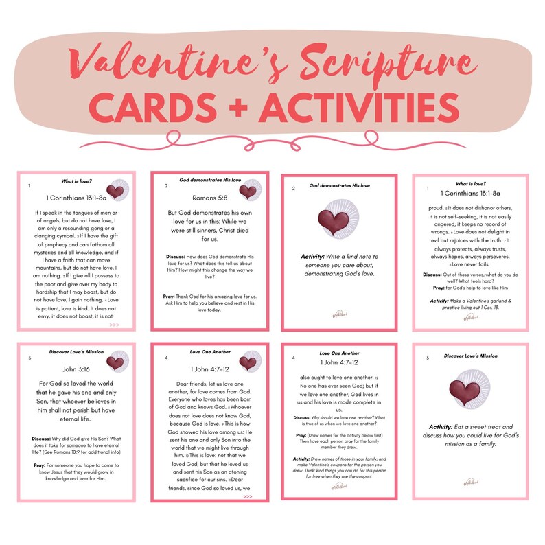 Printable Christian Valentine Scripture & Activity Cards for Families ...