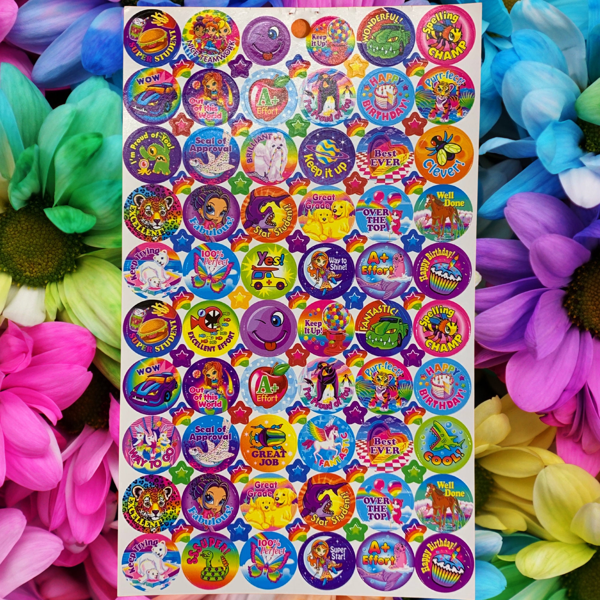 S1004 Oversized y2k Lisa Frank Teacher | Etsy