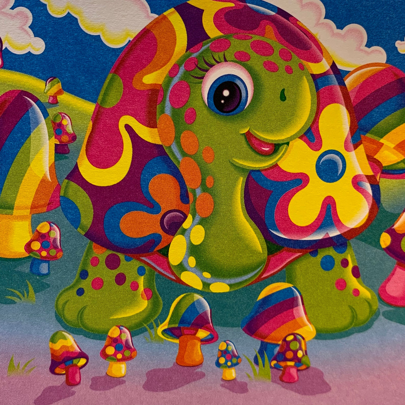 Stationery Sheet Lisa Frank PEEKABOO the psychedelic tortoise | Etsy