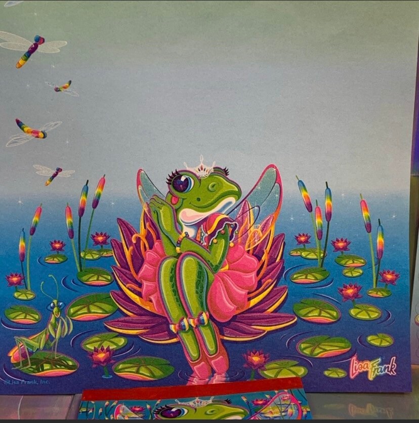 90s Vintage Lisa Frank Frog Princess on Lily Pads stationery | Etsy