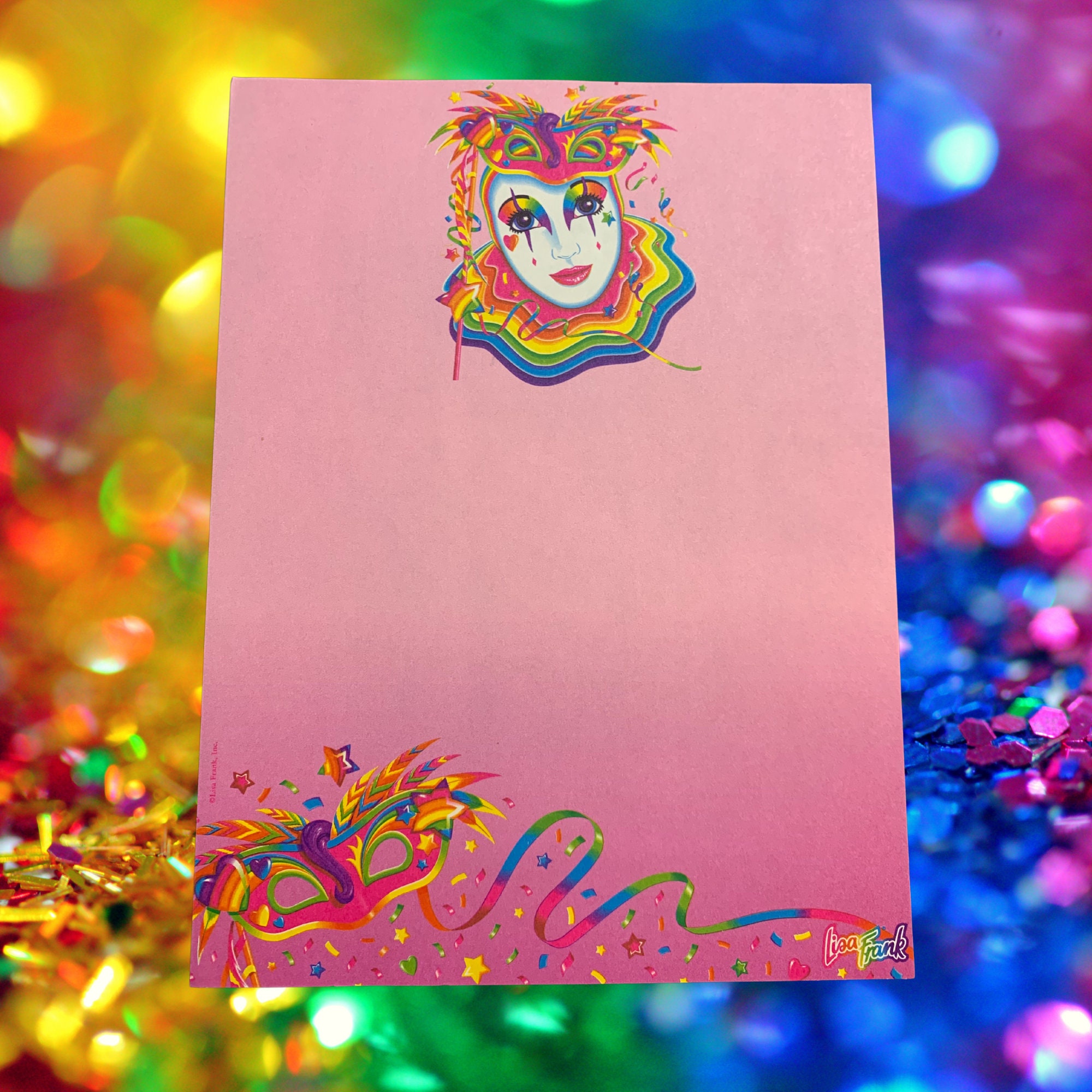 90s Vintage Lisa Frank MARDI GRAS PAPELERÍA Hoja Single - Etsy España