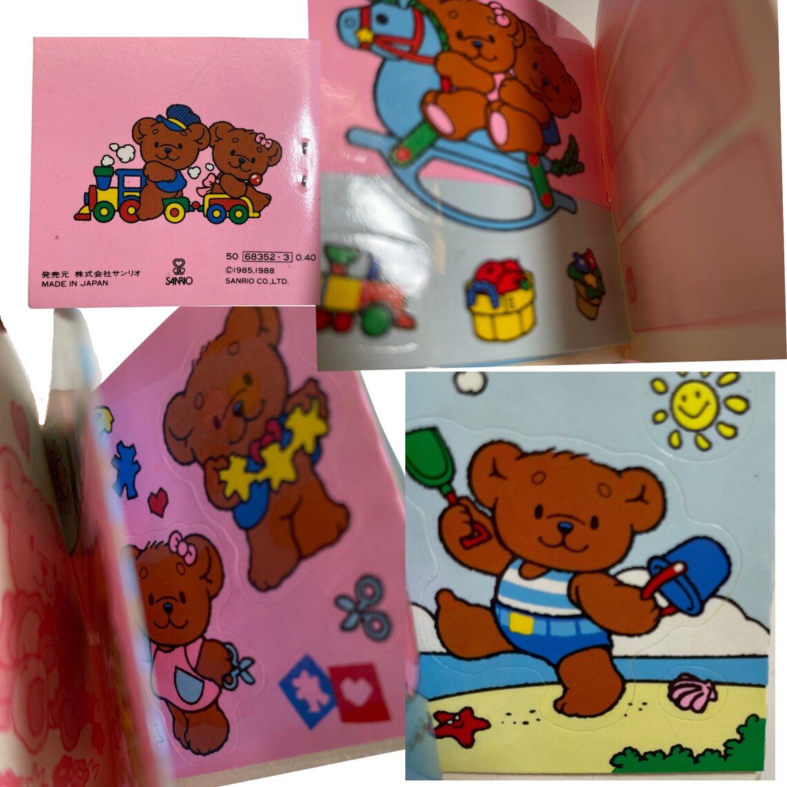80s Vintage Sanrio Robear & Robearta Mini Sticker Book | Etsy