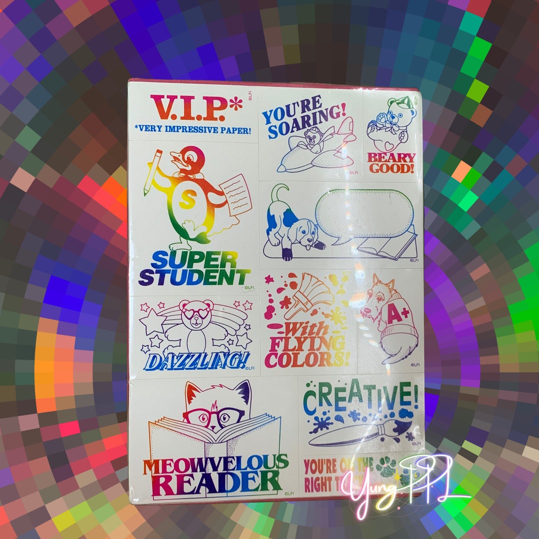 Vintage Lisa Frank Complete Rainbow Outline Sticker Sheet MEOWVELOUS ...