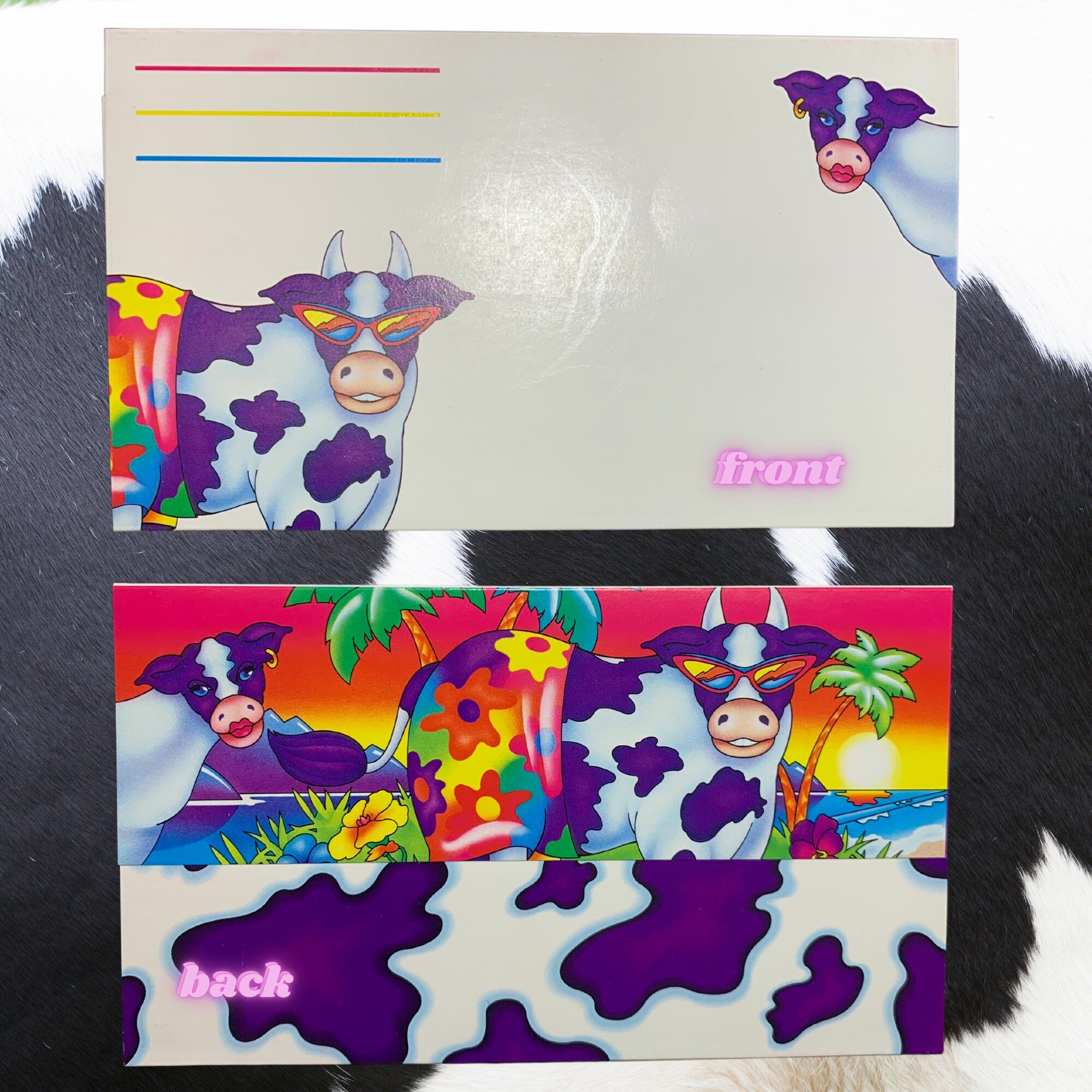 1x 80s Vintage Lisa Frank COWS IN PARADISE Wearing Sunglasses - Etsy UK