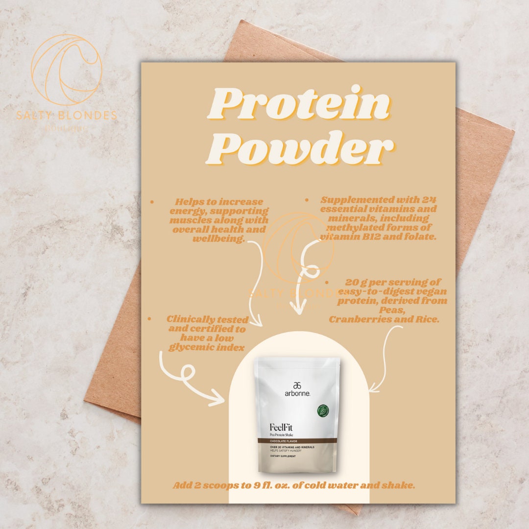 Protein Powder Digital Download Card | Arbonne| 30 DHL| PNG - Etsy