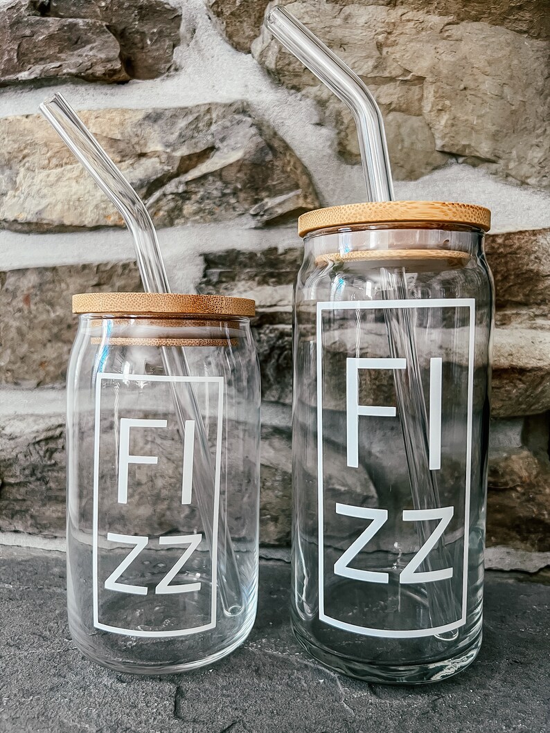 Fizz | Fizz Glass| Bon Babe Glass | Beer Can Glass | Custom Glass - Etsy