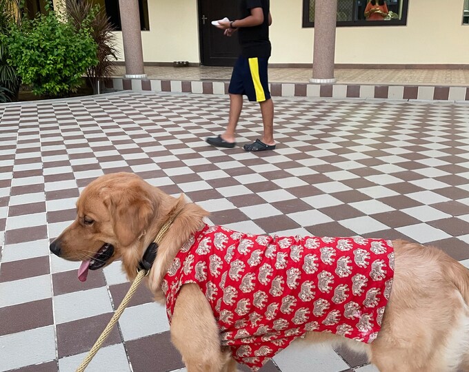 Dog Kurta, Dog Indian Outfit, Dog Outfit, Dog Indian Block Print Outfit ...