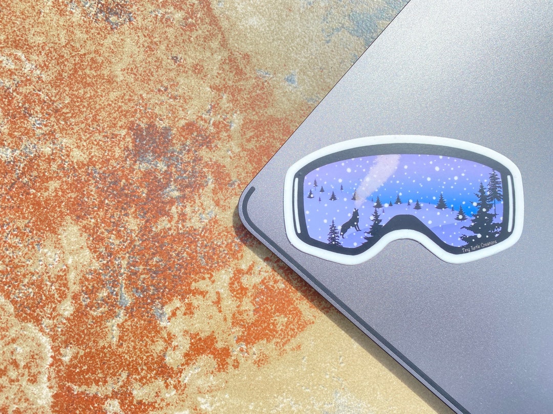 Winter Scene Goggle Sticker, Mountain Ski Snowboard Decal - Etsy