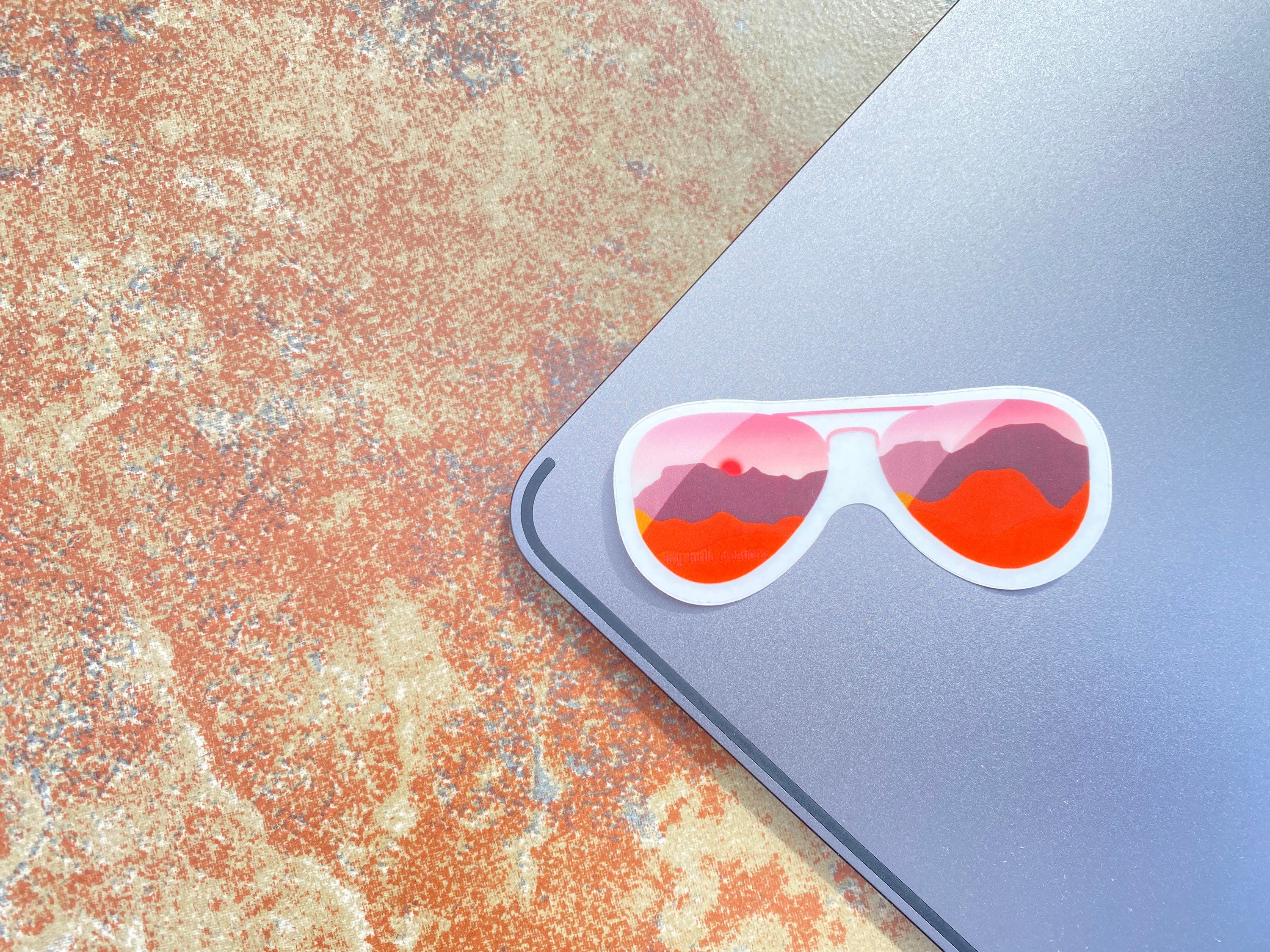 Desert Sunglasses Sticker, Red Rock Sticker, Summer Sticker, Sunglasses ...