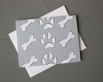Dog Bone Card | Etsy