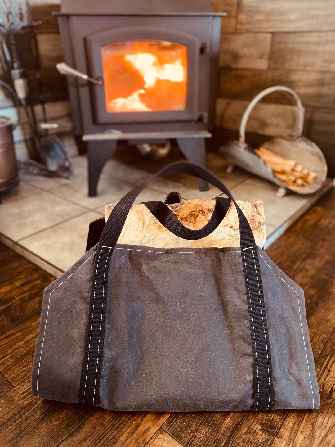 Large Waxed Canvas Log Sling - Etsy