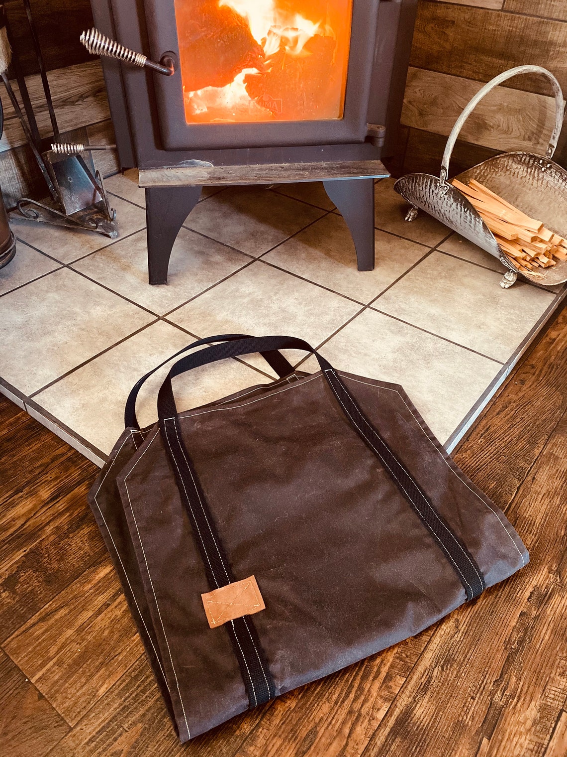 Large Waxed Canvas Log Sling - Etsy