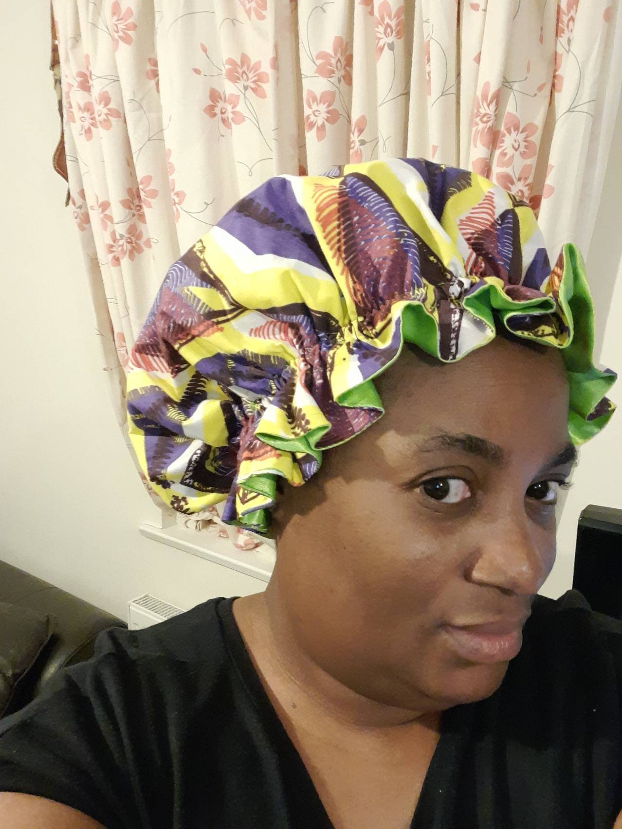 Reversible head bonnet satin Ankara fabrics | Etsy