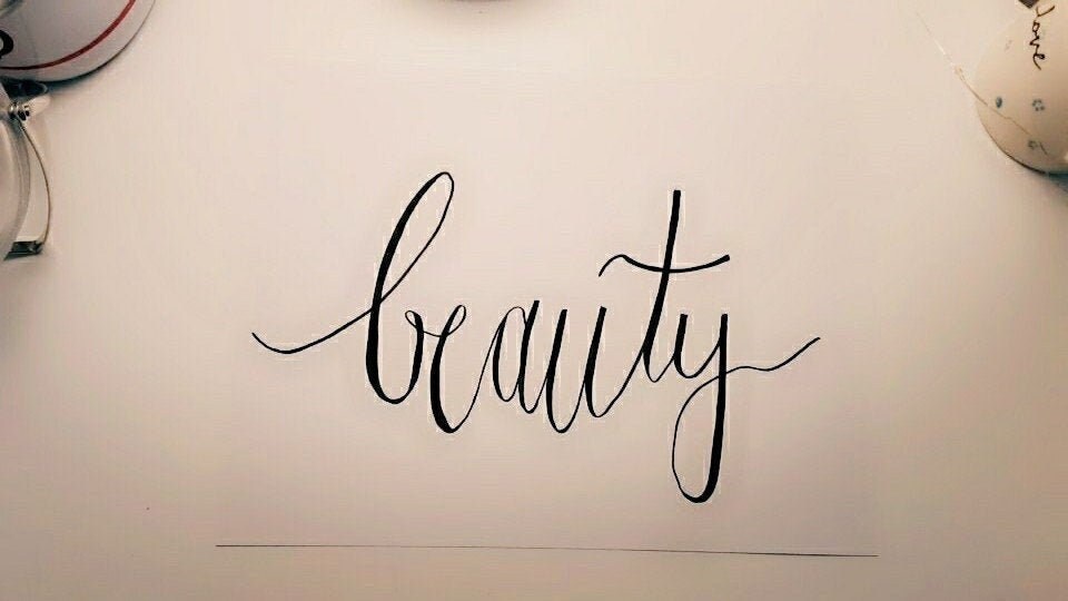 Beauty Handwritten Calligraphy Piece - Etsy