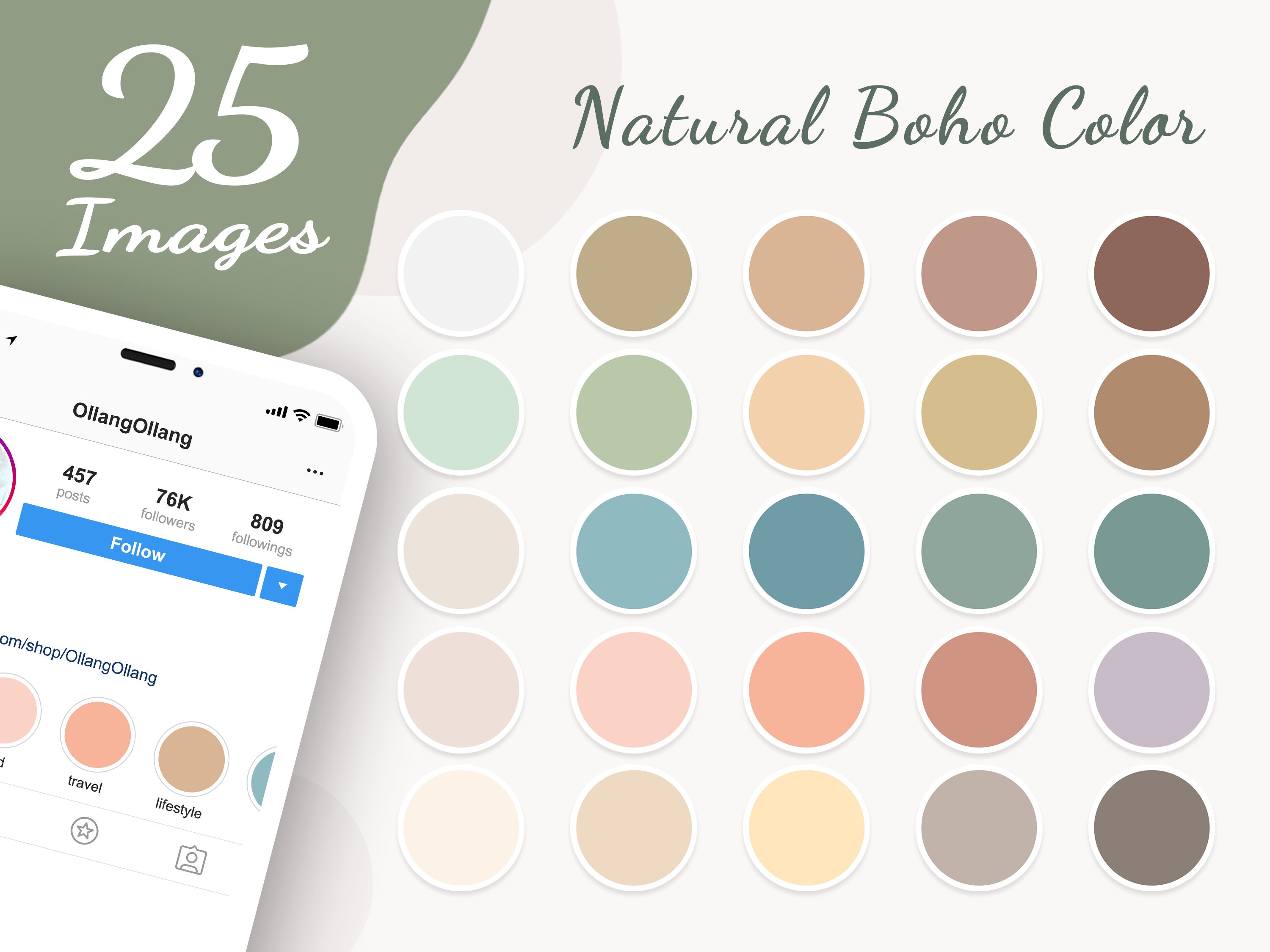 25 Natural Boho Color Instagram Highlight Covers, Instagram Story ...