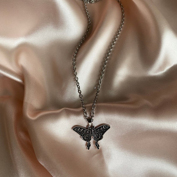 Moth Necklace - Etsy