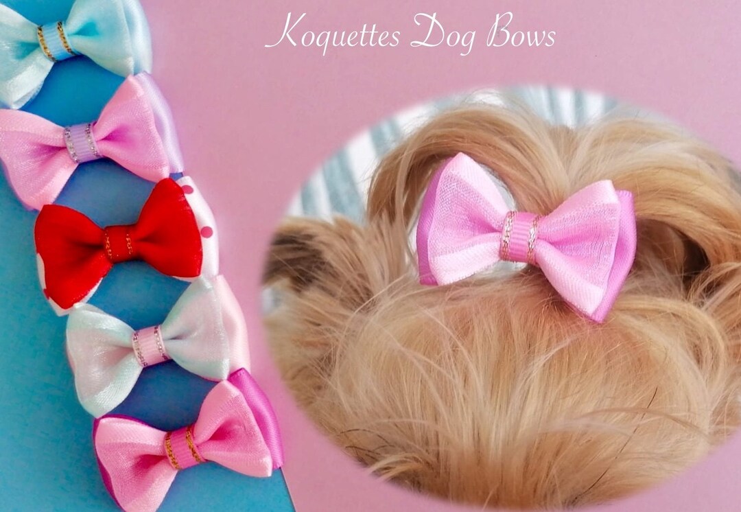 Dog Hair Bows, Puppy Bows, Dog Hair Clip, Small Dog Bow, Yorky Bow ...