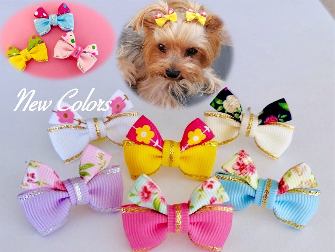 Puppy Bows Tiny Bow for Puppy Mini Dog Hair Bows Dog Hair - Etsy