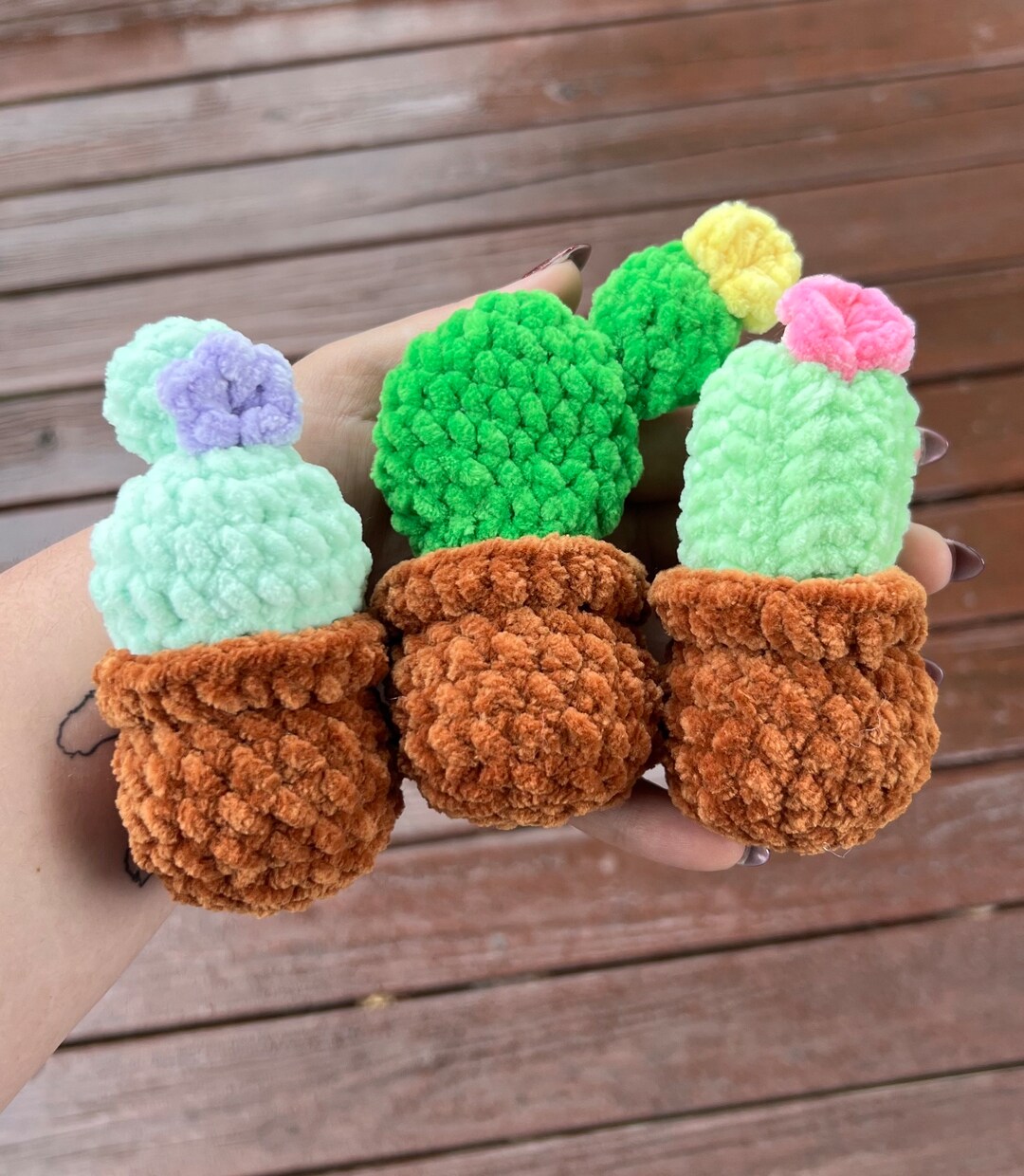 Crochet 3 in 1 Cactus in Pot Keychain/ Mini Plushie Pattern - Etsy