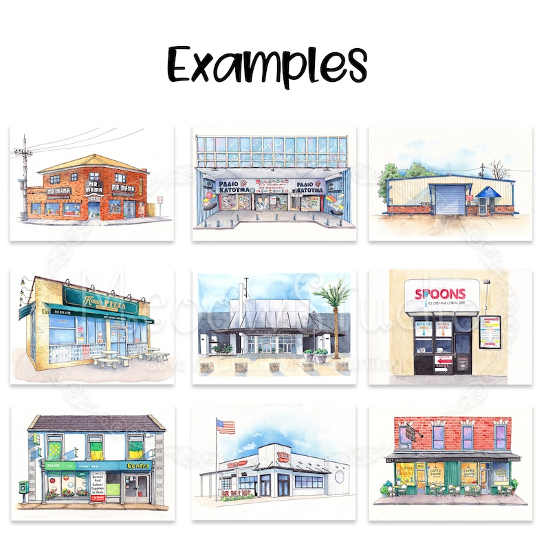 Custom Storefront Watercolor Illustrationbusiness - Etsy