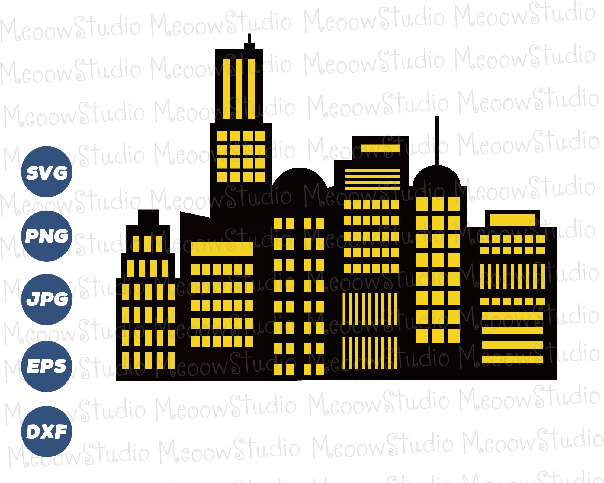 City Skyline Svg Buildings Svg New York Citysilhouette - Etsy Canada