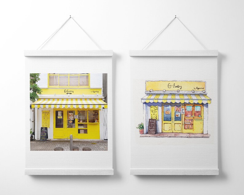 Custom Storefront Watercolor Illustrationbusiness - Etsy