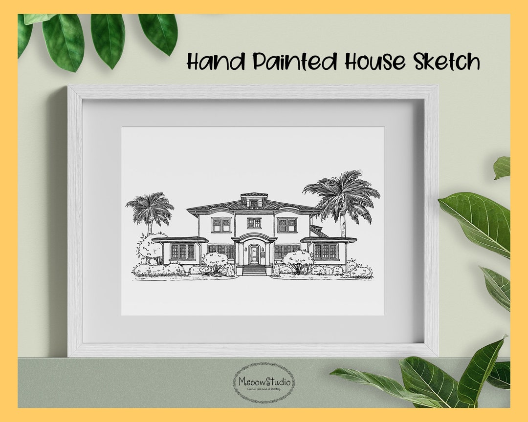 Custom House Sketch,drawing From Photo,personalized Home Drawing,line ...