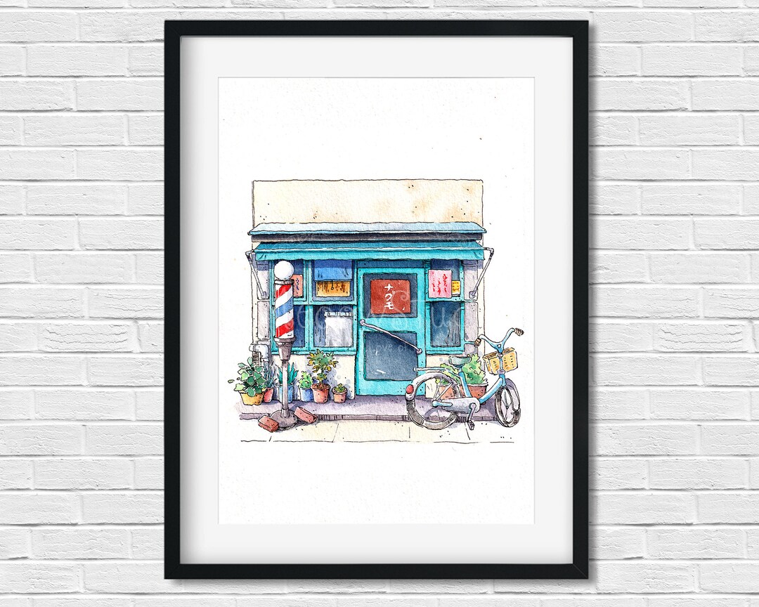 Japanese Storefront,watercolor Illustration,asian Art,japan Art,tokyo ...
