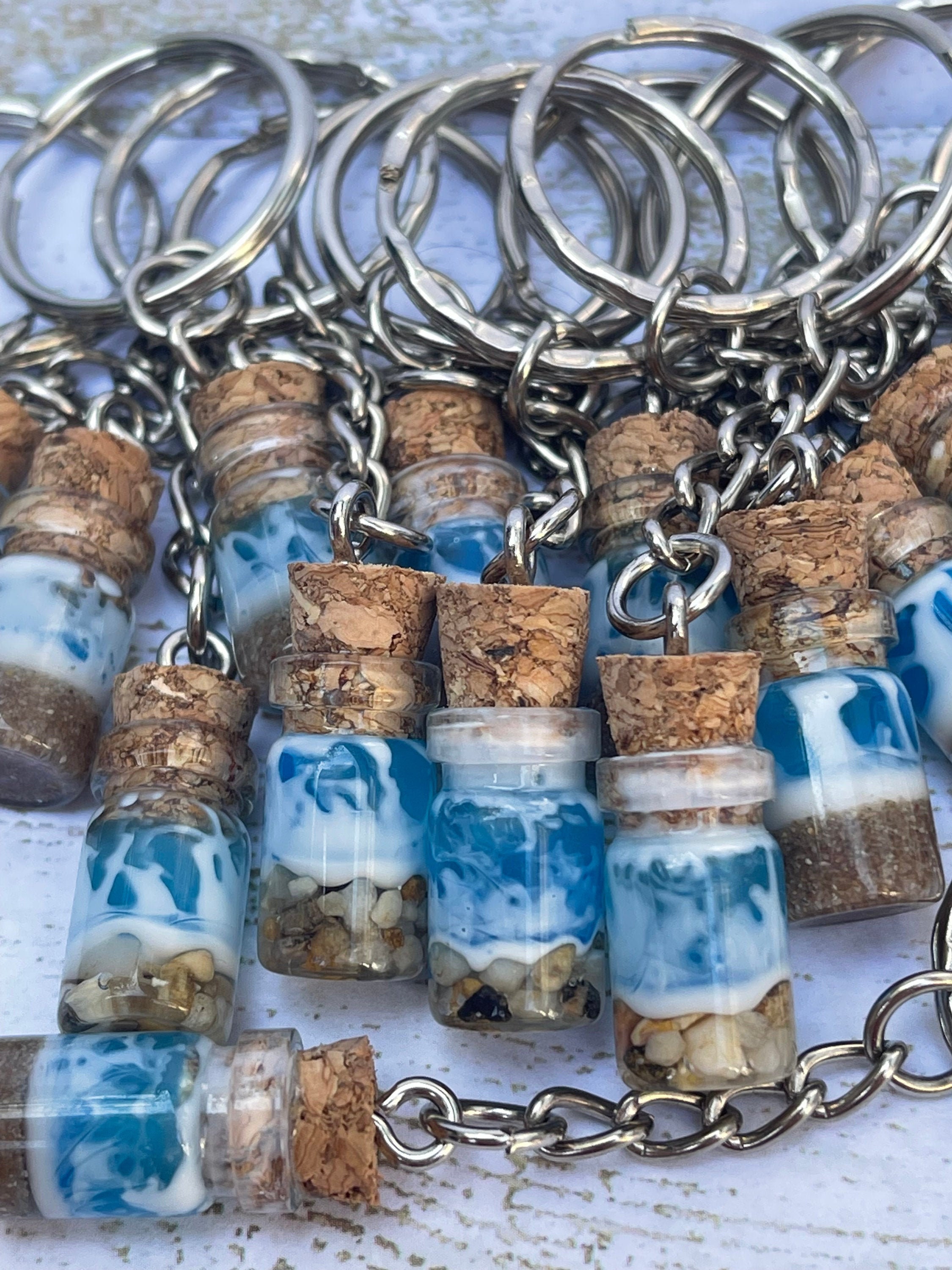Beach in a Bottle Keyring Beach Keychain Ocean Spell Jar - Etsy UK