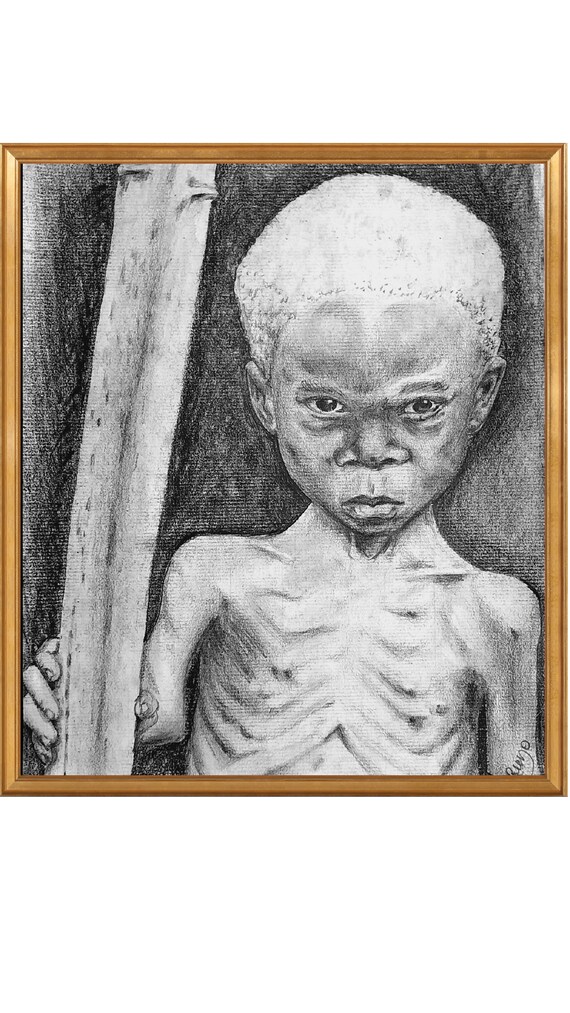 Graphite Memories of the Biafran Child | Etsy