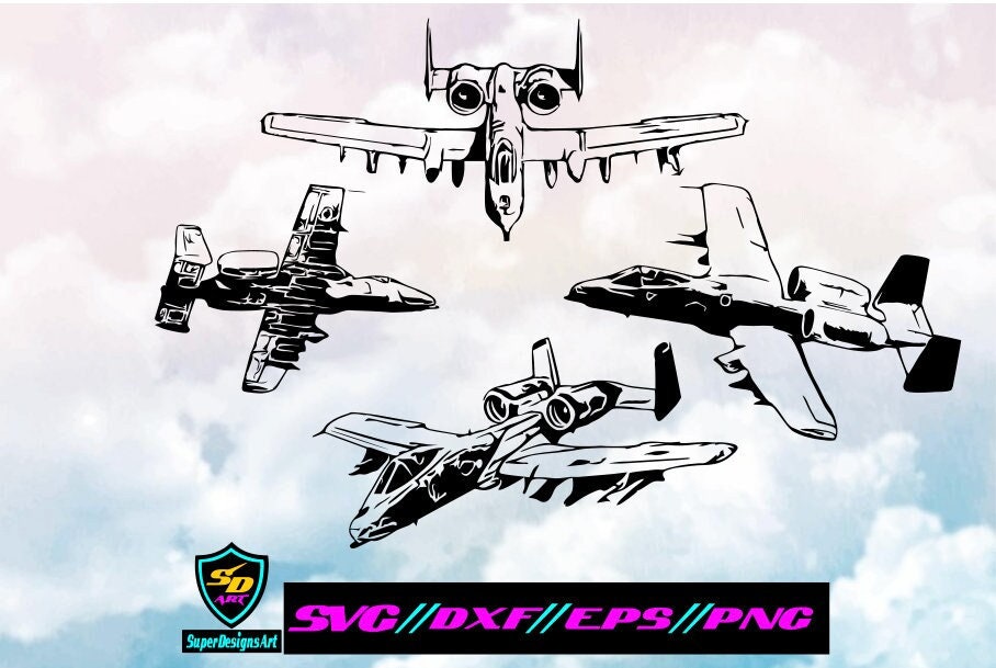 A-10 Thunderbolt Warthog Svg - Military Plane Svg - Military Aircraft ...