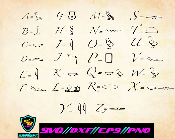 Hieroglyphics SVG, Egyptian Alphabet Clip Art, Png, Eps, Dxf - Etsy Canada