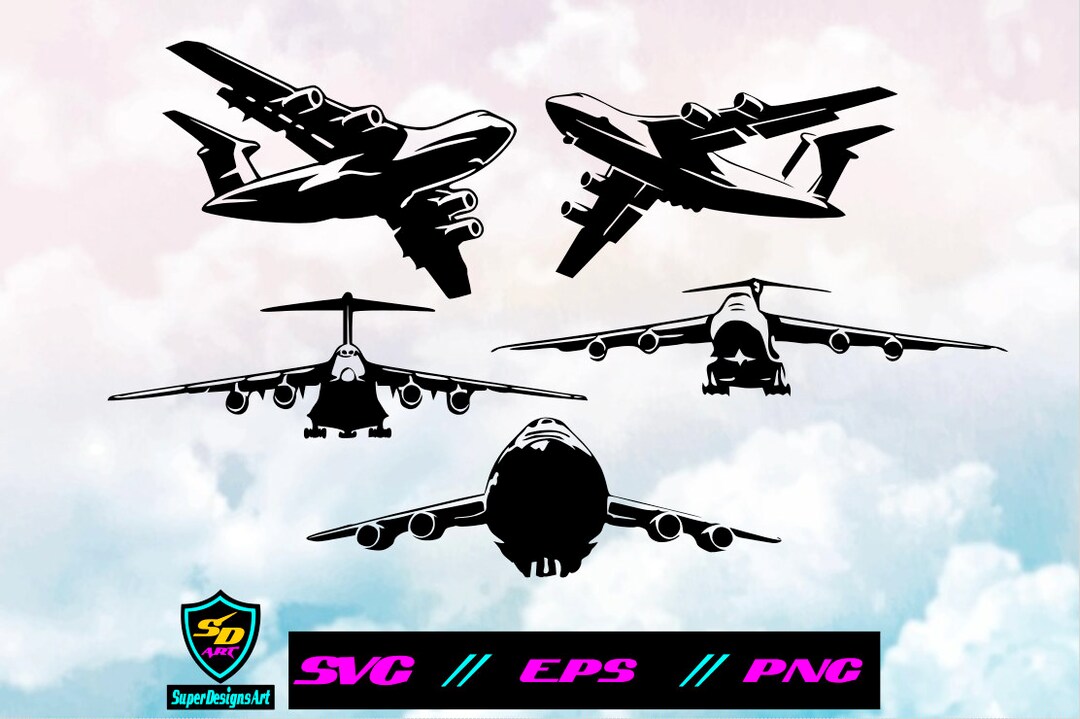 C-5 Galaxy Svg, Military Air Craft Svg, Military Plane Svg, Dxf, Eps ...
