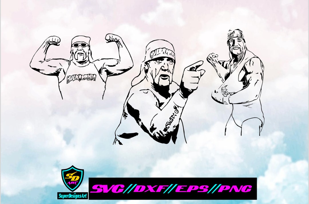 Hulk Hogan Wrestling / Svg, Dxf, Eps, Png, Vector, Cut File, Clip Art ...