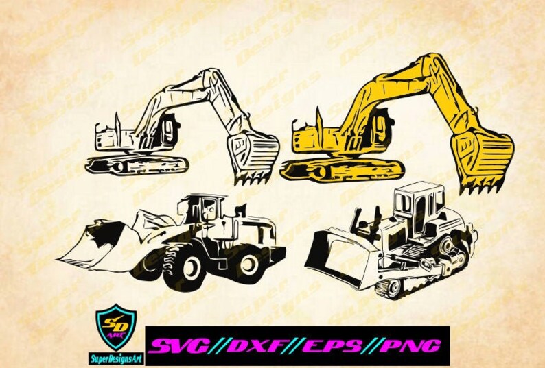 Excavator Svg Bulldozer Svg Wheel Loader Svg Dxf Eps Png | Etsy