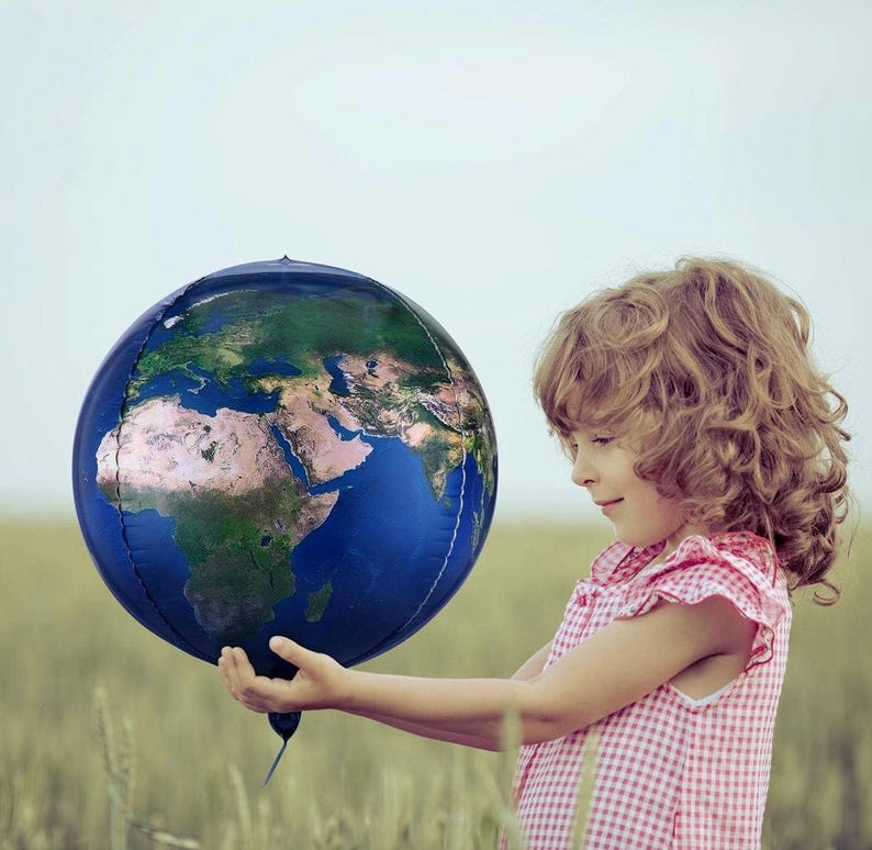4D Earth Globe Balloon: 22 Inch World Map Party Decor - Etsy