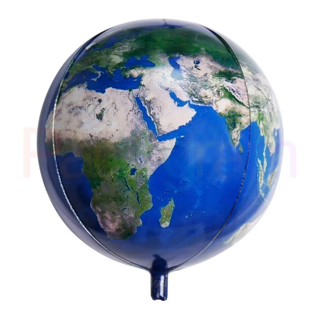 Earth Globe Balloon Sphere World Map 22 Inch Foil Balloons Planet 4D ...