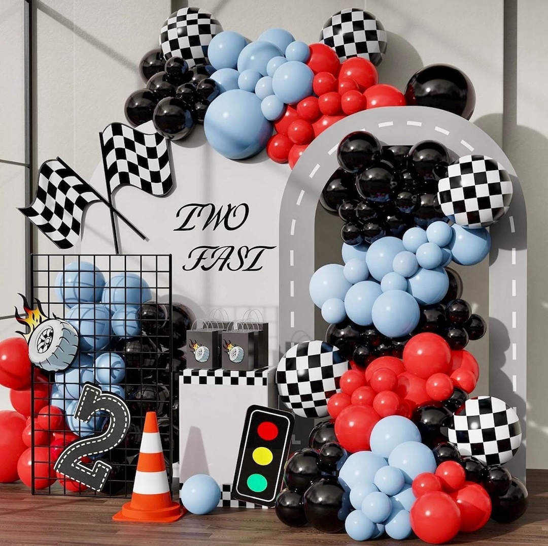 Race Car Balloon Garland Arch Kit Race Car Balloons Cars Arch Kit Speed ...