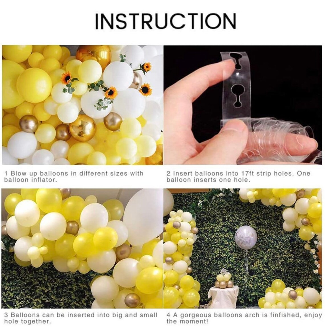 Bumble Bee Balloon Garland Arch Kit Black and Yellow Balloons Superhero ...