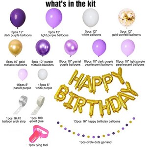 Purple and Gold Balloon Garland Arch Kit Royal Purple Balloons Arch ...