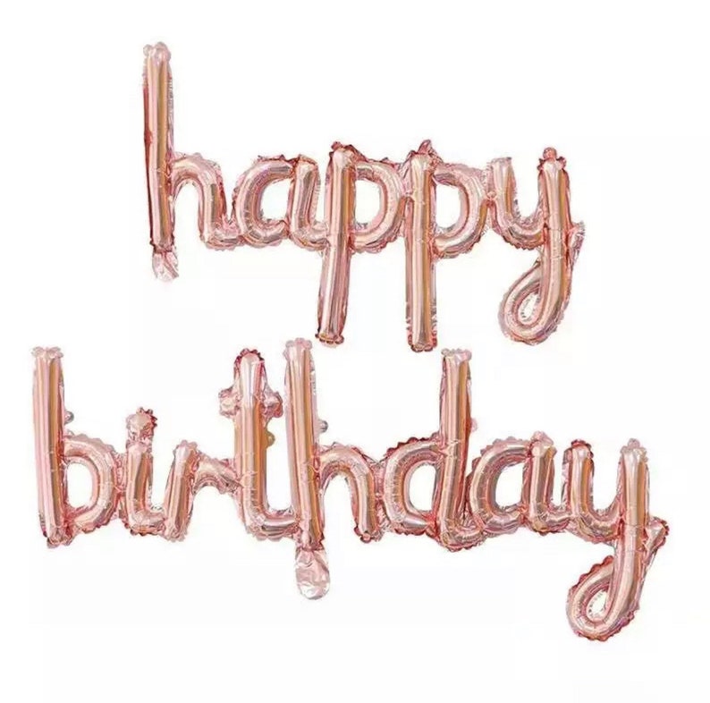 Happy Birthday Balloon Banner Script Cursive Balloon Letters Etsy