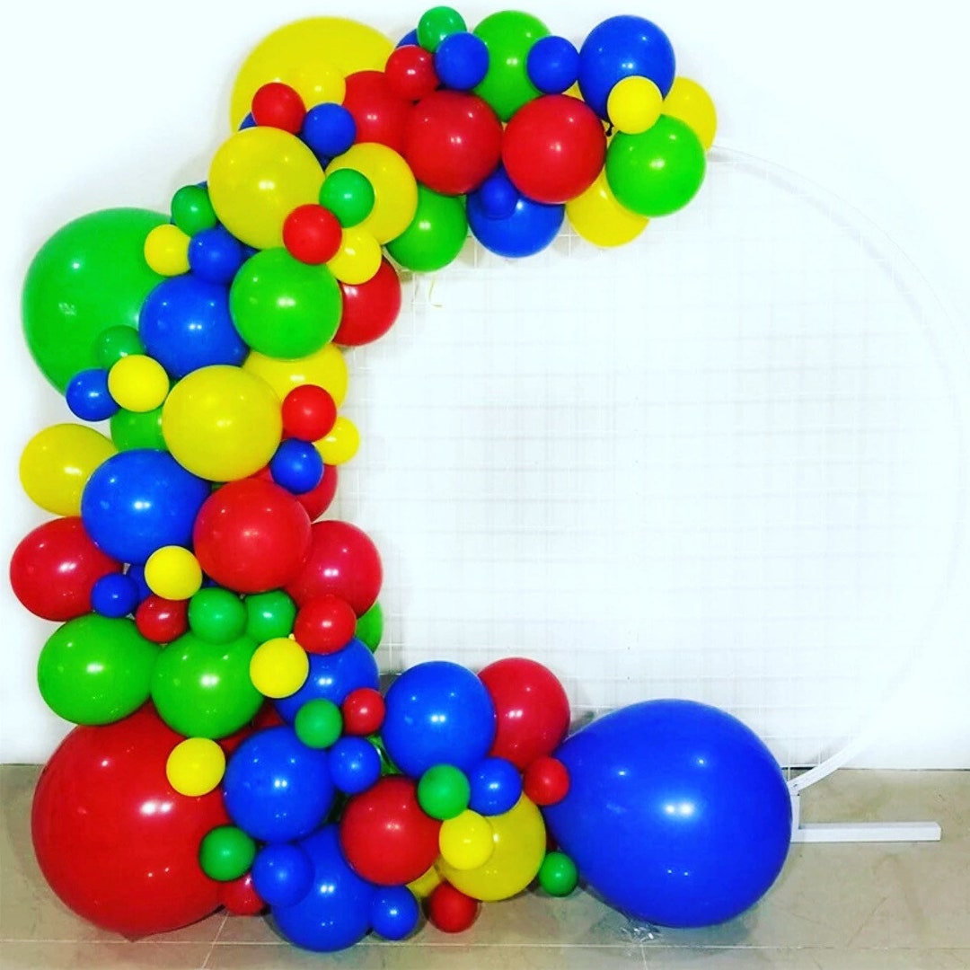 Primary Color Balloon Garland Arch Kit Uno Balloon Arch Kit Mario ...