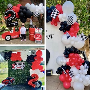 Race Car Balloon Garland Arch Kit Race Car Balloons Cars Arch Kit Speed ...
