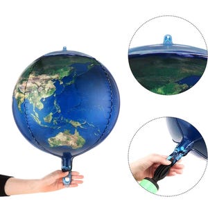 Earth Globe Balloon Sphere World Map 22 Inch Foil Balloons Planet 4D ...
